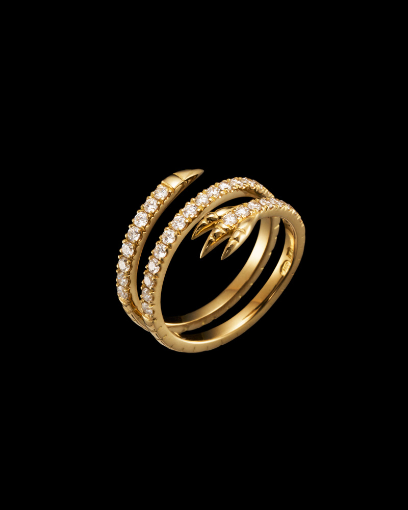 Enchanted Tail Ring - 18K Yellow Gold with Dragon Elegance | Maria ...