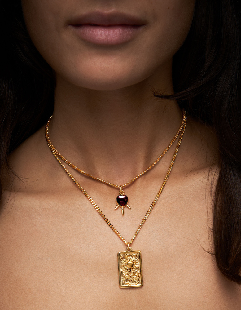 Three of Swords Necklace Small - 18k Gold-Plated Elegance | Maria ...