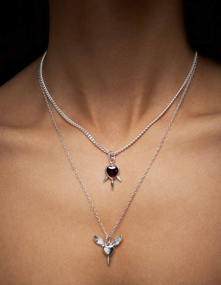 Three of Swords Necklace Small - Gothic 925 Sterling Silver Elegance ...