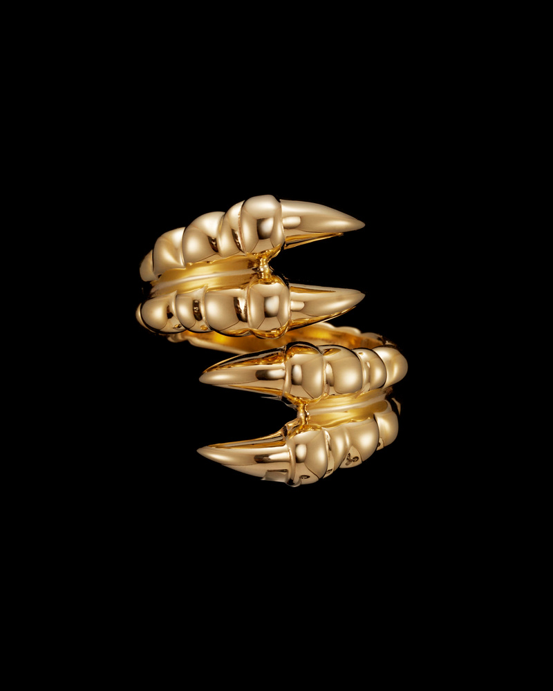 Claw Ring Double - Bold 18K Gold-Plated 925 Sterling Silver | Maria ...
