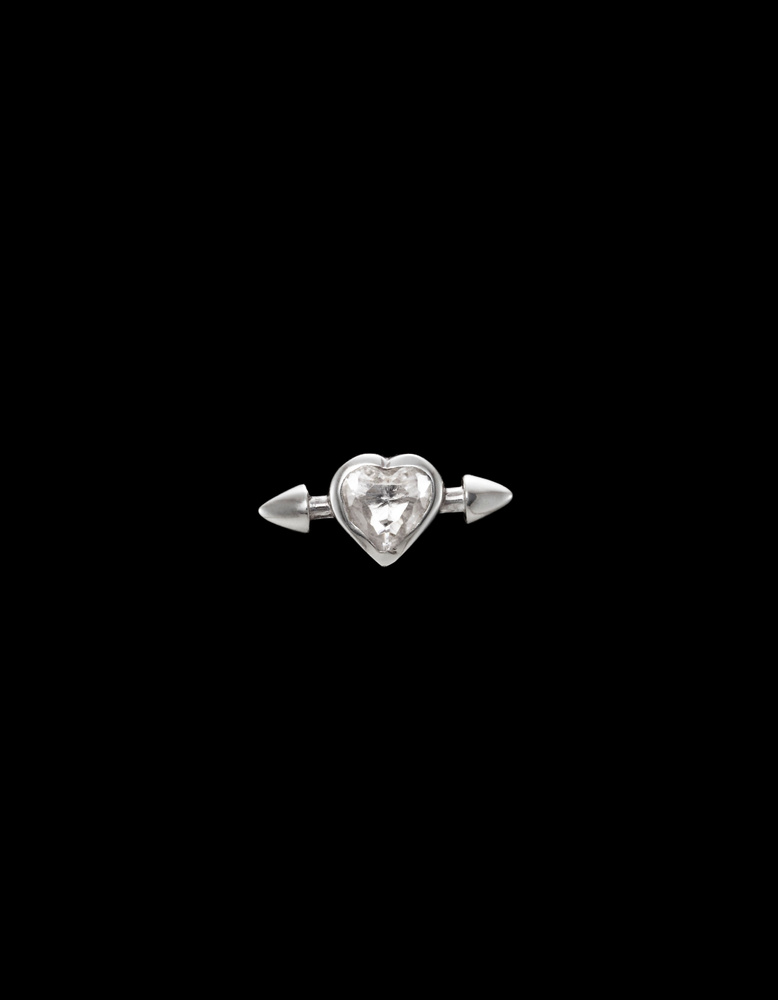 Pierced Heart Ear Stud - Punk Romance in 925 Sterling Silver | Maria ...