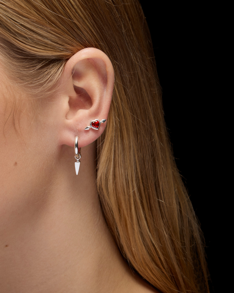 Pierced Heart Ear Stud - Punk Romance in 925 Sterling Silver | Maria ...