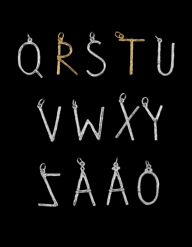 Wonky Letter Necklace - Quirky 925 Sterling Silver Charm | Maria Nilsdotter