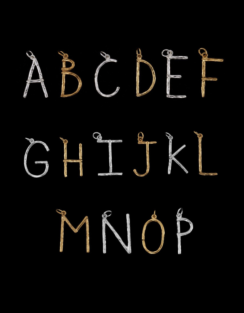 Wonky Letter Necklace - Unique 18k Gold-Plated Silver | Maria Nilsdotter